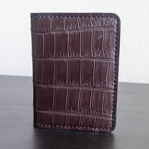 Front Pocket Wallet: Chocolate Brown Nile Crocodile Exterior